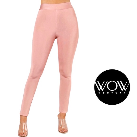 WOW couture | Pants & Jumpsuits | Wow Couture Pink Shimmer Bandage ...